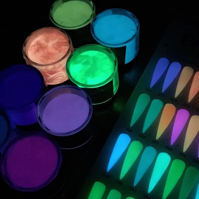 China Private Label Glow in the Dark Luminous Dipping Powder Non Toxic Glow in the Dark Acrylic Powder for sale