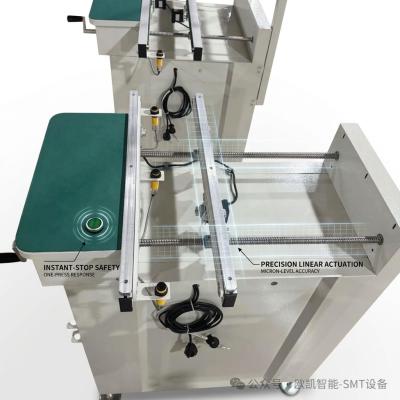 China SMT Transfer PCB Conveyor with 6mm Synchronous Pulley Belt, Adjustable PCB Conveyor and 10KG Rated Load for SMT Equipment for sale