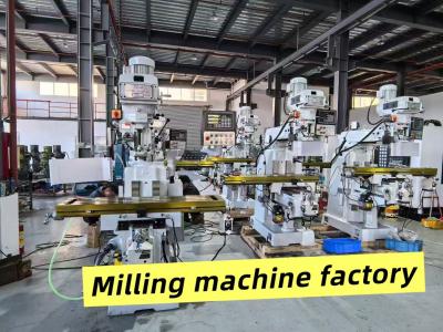 China Heavy Duty Metal Manual Milling Machine with 360° Rotating Head and 45° Worktable Rotation for Horizontal & Vertical Milling for sale