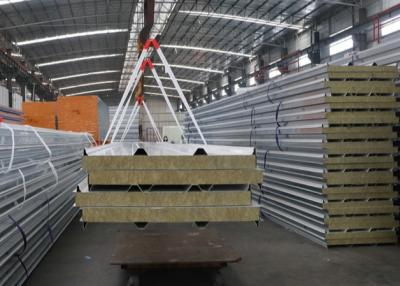 China Energy Saving 50mm 100mm Rock Wool Sandwich Roof Panel for sale