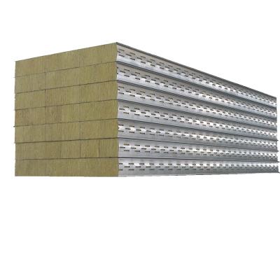 China 150mm Thickness Rock Wool Sandwich Panel Fireproof Oven Panel Insulation Panel for sale