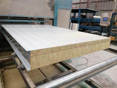 China High Density Rock Wool Sandwich Oven Panel With Zinc Steel Sheet Fireproof Oven Panel for sale