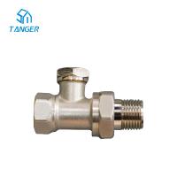 China 1/2 Inch Straight Lockshield Towel Rail Valve Nickel Plated 10bar for sale