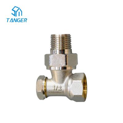China Brass Radiator Lockshield Valve DN15 1/2 Inch 10bar for Towel Warmers and Hydronic Systems for sale