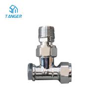 China 1/2 Inch Chrome Angled Radiator Valve Lockshield Thermostatic Shut Off 10bar 100C for sale