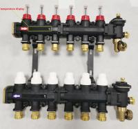 China Plastic Underfloor Heating Manifold 2-12 Branches G1 Inch 37mm Main Tube UFH Manifold for sale