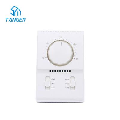 China 6.5A Tower Room Thermostat for Fan Coil Units AC 220-240V 10-30°C for sale