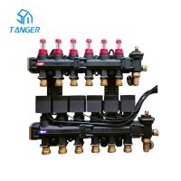 China 6 Loop Radiant Heat Manifold with Mixing Valve Flow Meters 1 inch for sale