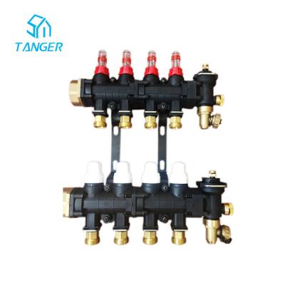 China 8-12 Port Underfloor Heating Manifold Actuator Hydronic 1 inch G Thread 37mm Tube for sale