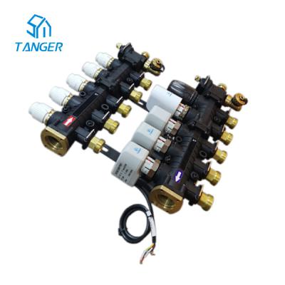 China 11 Port 6 Port 4 Port 5 Zone Underfloor Heating Manifold with Pump Mixing Valve Unit 37mm for sale