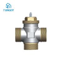 China Brass Thermostatic Radiator Valve 3 Way DN20 PN16 Mixing Kvs 2.1 8mm 10mm Polished for sale