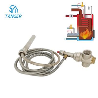 China G1/2 Inch Thermal Safety Drain Valve YC-1 95°C 1500mm Capillary for Boiler Heating Systems for sale