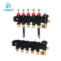 China Plastic Underfloor Heating Manifold 2-12 Branches G1 Inch 37mm Main Tube UFH Manifold for sale