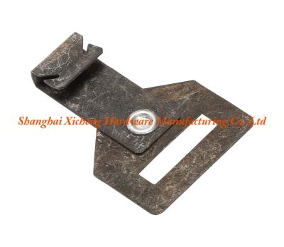 China 28×6.5 mm Metal Spring Clip for Slotted Bar Vertical Support - Hardened Steel with Black Phosphated Finish for sale