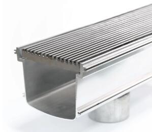 China Cast Aluminum Plain Floor Drain 1500mm Sewage Rectangle Floor Drain for Industrial Use for sale