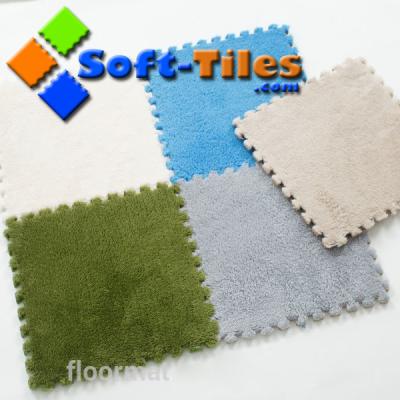 China EVA Long Hair Plush Polyester Area Rugs 30x30cm 1cm Thick CE Certified for sale