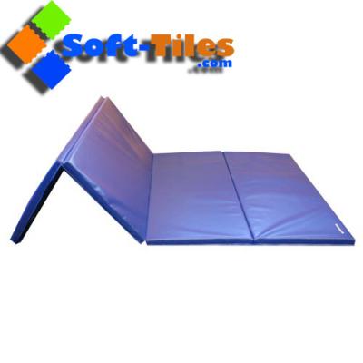 China CE Certified 4x8 ft 1.5 Inch Folding Fitness Mat PVC Leather Gym Aerobic Floor Mat for sale