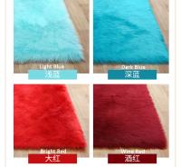 China Faux Sheepskin Area Rug 36x60 Inch Deep Pink Polyester Plush Carpet for sale