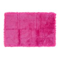 China Faux Sheepskin Area Rug 36x60 Inch Deep Pink Polyester Plush Carpet for sale