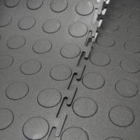 China Interlocking Vinyl Floor Tile 500x500mm Coin Surface for Garage Workshop Factory 6.5mm Thick for sale