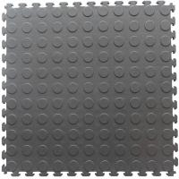 China Interlocking Vinyl Floor Tile 500x500mm Coin Surface for Garage Workshop Factory 6.5mm Thick for sale