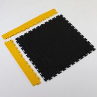 China Interlocking Vinyl Floor Tile 500x500mm Coin Surface for Garage Workshop Factory 6.5mm Thick for sale