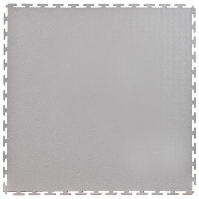 China Light Gray PVC Interlocking Floor Tile 500x500mm Smooth Surface for Garage Workshop Factory for sale