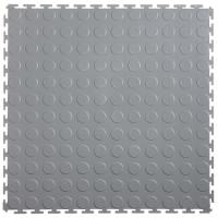 China Black Interlocking Vinyl Floor Tile 500x500mm Coin Surface for Garage Workshop Factory for sale