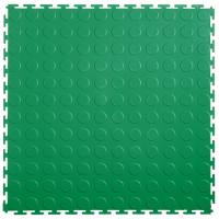 China Black Interlocking Vinyl Floor Tile 500x500mm Coin Surface for Garage Workshop Factory for sale