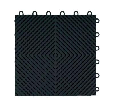China Black PP Interlocking Floor Tile 400*400mm For Use In Garages Workshop for sale