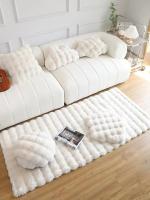 China Nordic Style Faux Rabbit Fur 3D Bubble Area Carpet 15mm 27mm Polyester Living Room Rug for sale