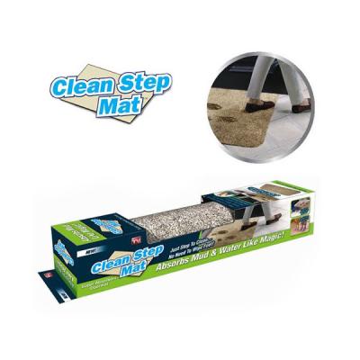 China Super Absorbent Clean Step Mat 55% Cotton 45% Microfiber Mud Absorbing Doormat for sale