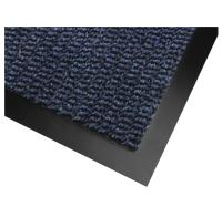 China Europe Vyna-Plush Doormat 7h x 600w x 900d mm Black Blue Industrial Ribbed Vinyl Matting for sale