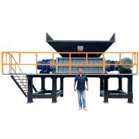 China Double Shaft Car Tire Recycling Shredder Water Tank Cutting Machine with PLC Control for sale