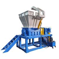 China Rubber Tyre Shredding Machine Double Shaft Shredder with Blades Material 9CrSi/D2/SKD-11 for sale