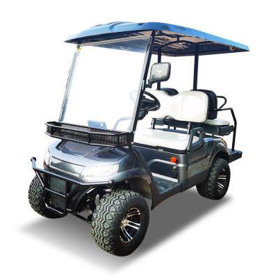 China Black Electric 48 Volt 4 Seater Golf Cart 470kg Weight LED Lighting Low Speed for sale