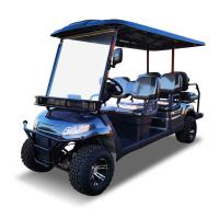 China Custom Black Powertrain 6 Seater Golf Cart With All Terrain Tires for sale