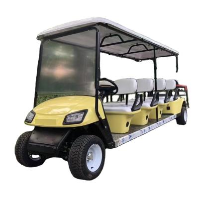 China Yellow 27mph-35mph Golf Cart Golf Course Cart 10 Person Color Customized For Hotel Club Farm for sale