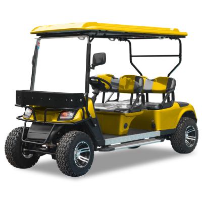 China Yellow color 2 Rows 4 Seater Off-Road Golf Cart Customizable Color With Front Windshield for sale