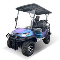 China 2024 New 2+2 Seater Electric Golf Cart Chameleon Color Electromagnetic Brake Lithium Battery off-road tires for sale