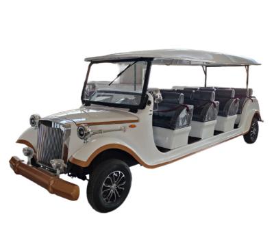 China Electric Classic Car 14 Seats Vintage Cart Sightseeing Seats 4kw 72v for sale