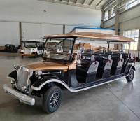 China best Black Electric Classic Car 14 Seats Vintage Cart Sightseeing Seats 4kw 72v for sale