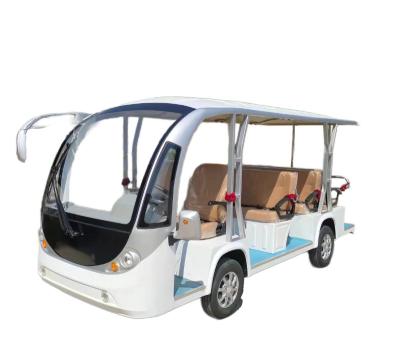 China Electric Sightseeing Bus 11 Seats Mini Bus Without Battery Air Conditioner Car With Door Reverse Sear 4kw for sale