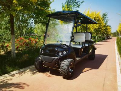 China Customized Off Road Black 6 Seaters Golf Cart With AC Motor 3.5 KW Lead Acid Battery for sale