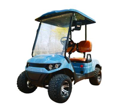 China Blue Color 2 Seater Golf Cart 4 Wheel 10 Inch Tire 70-100km With Lithium Battery for sale