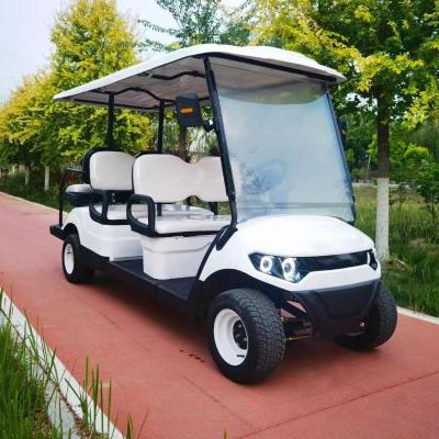 China 4+2 Seater White Electric Golf Cart Outdoor Lithium Battery Manufacturer Direct Wholesale Price for sale