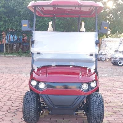 China Red Color 2 Seater Golf Cart 4 Wheel 10 Inch Tire 70-100km With Lithium Battery for sale