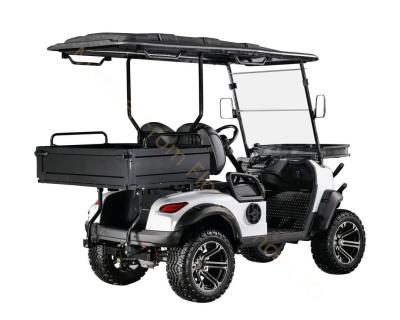 China Hunting vehicle Buggy Off Road Electric Golf Cart 4-seater 2+2 seats with cargo bucket battery 4kw 60V 100Ah for sale