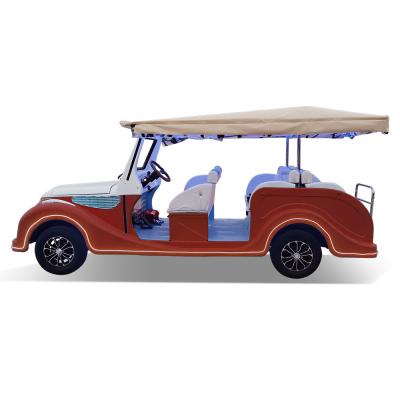 China Red Color 8 Seats Classic Golf Cart Steel Frame Iron Shell Stamping Body 5kw 48V*150AH for sale