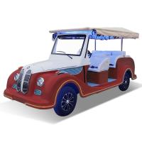 China Gray Classic Car 8 Seats  Electric Tourist Car Sightseeing Bus Three Rows Of Seats for sale